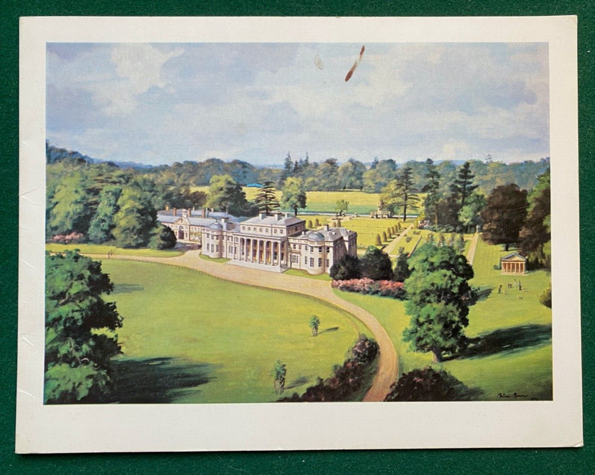 Antique Signed Christmas Card Lord Patrick Lichfield & Sister Lady Sha ...