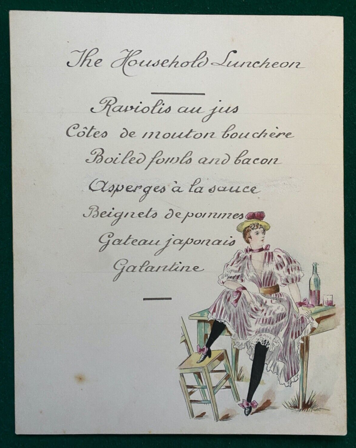Antique Victorian Royal Lunch Menu Prepared for Queen Victoria Royal H ...